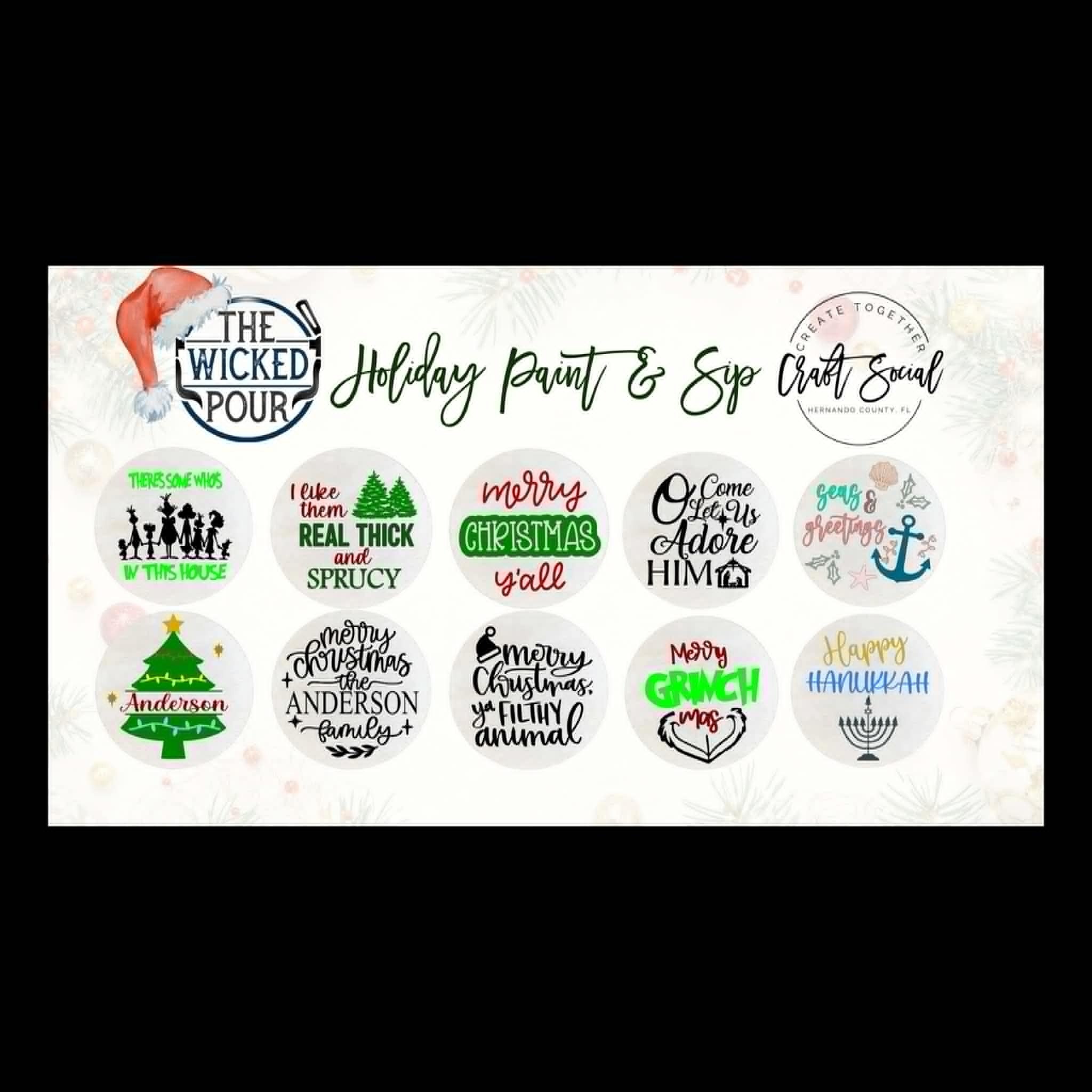 The Wicked Pour Holiday Signs | Craft Social Florida